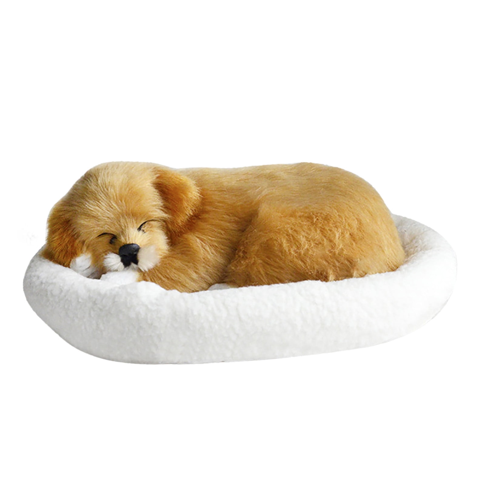 Realistic Sleeping Plush Breathing Dog Furry Dog With Mat Creative ...