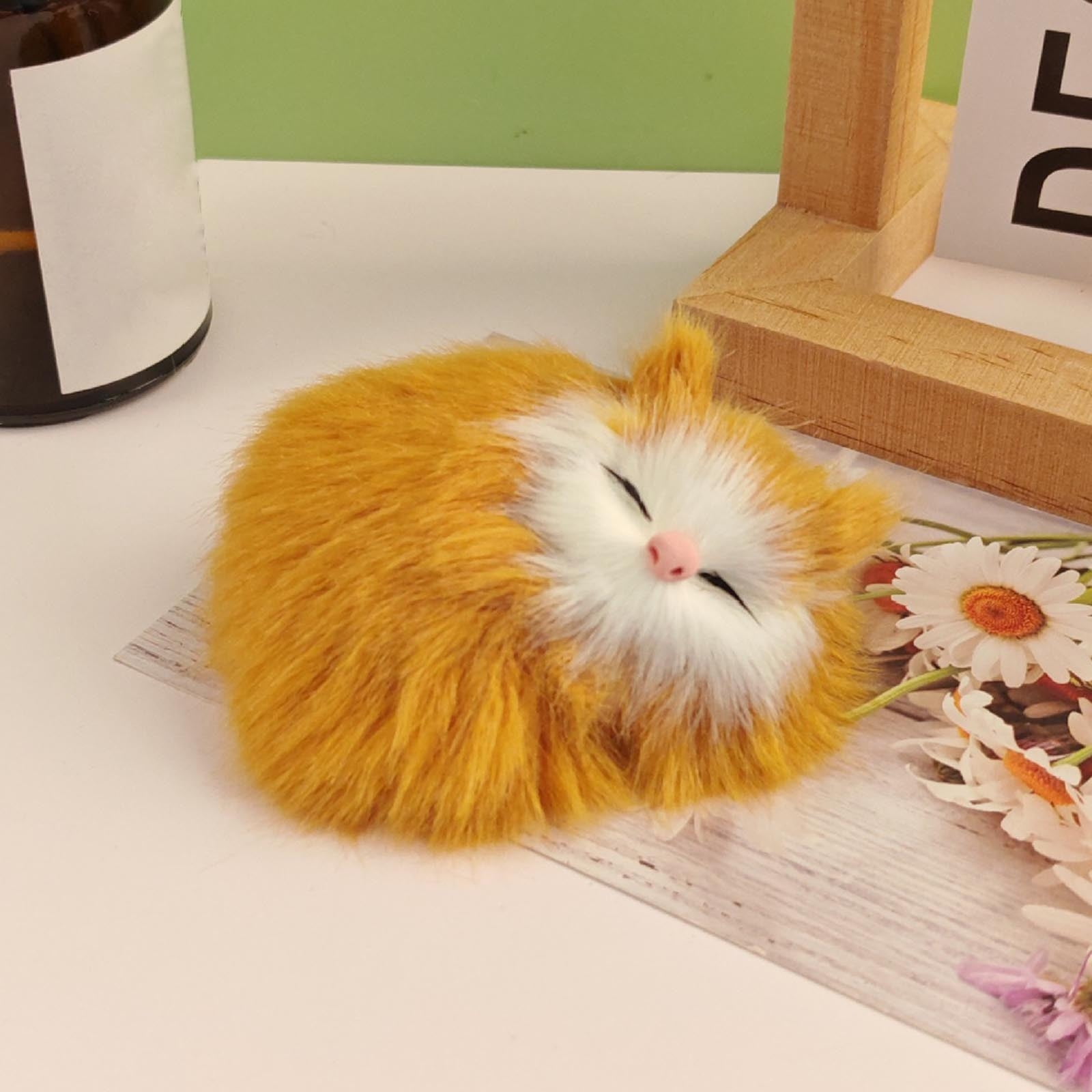 Realistic Sleeping Stuffed Toy, Cute Figurine With Sound Feature ...