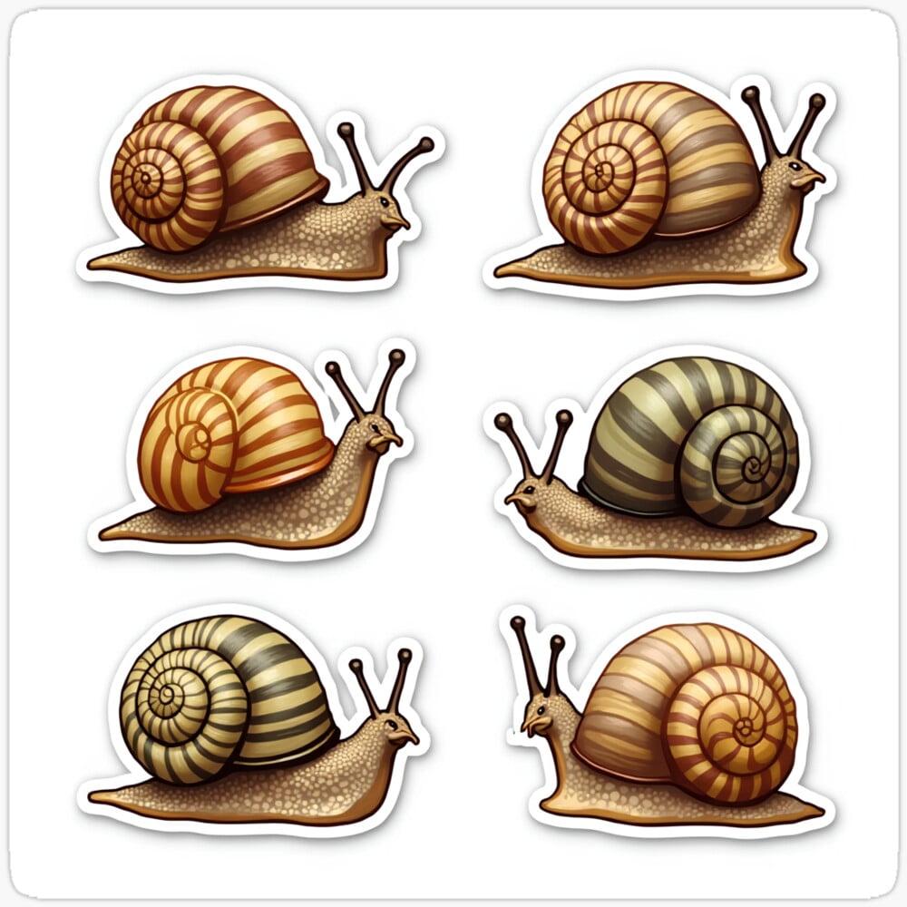 Realistic Snail Sticker Collection Sticker Phone Decal Water Bottle ...