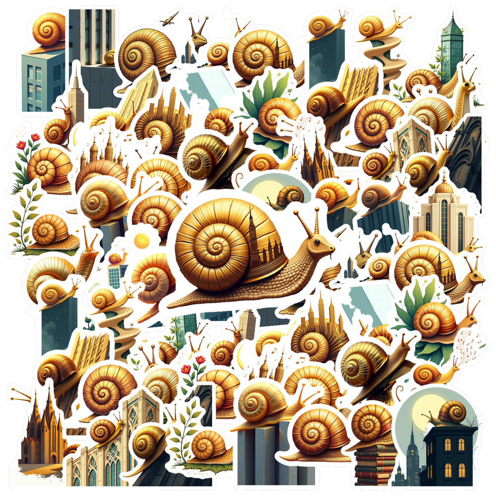 Realistic Snail Theme Stickers, Waterproof Snail Theme Sticker for ...