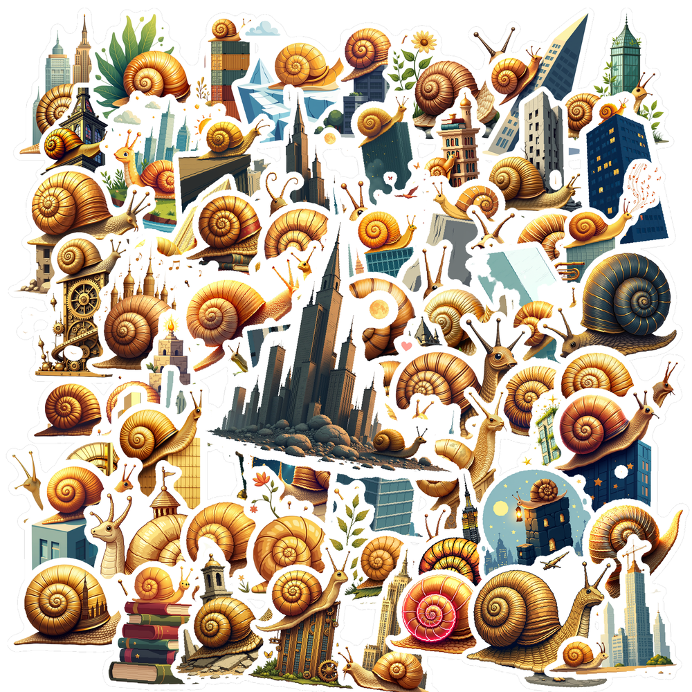 Realistic Snail Theme Stickers, Waterproof Snail Theme Sticker for ...