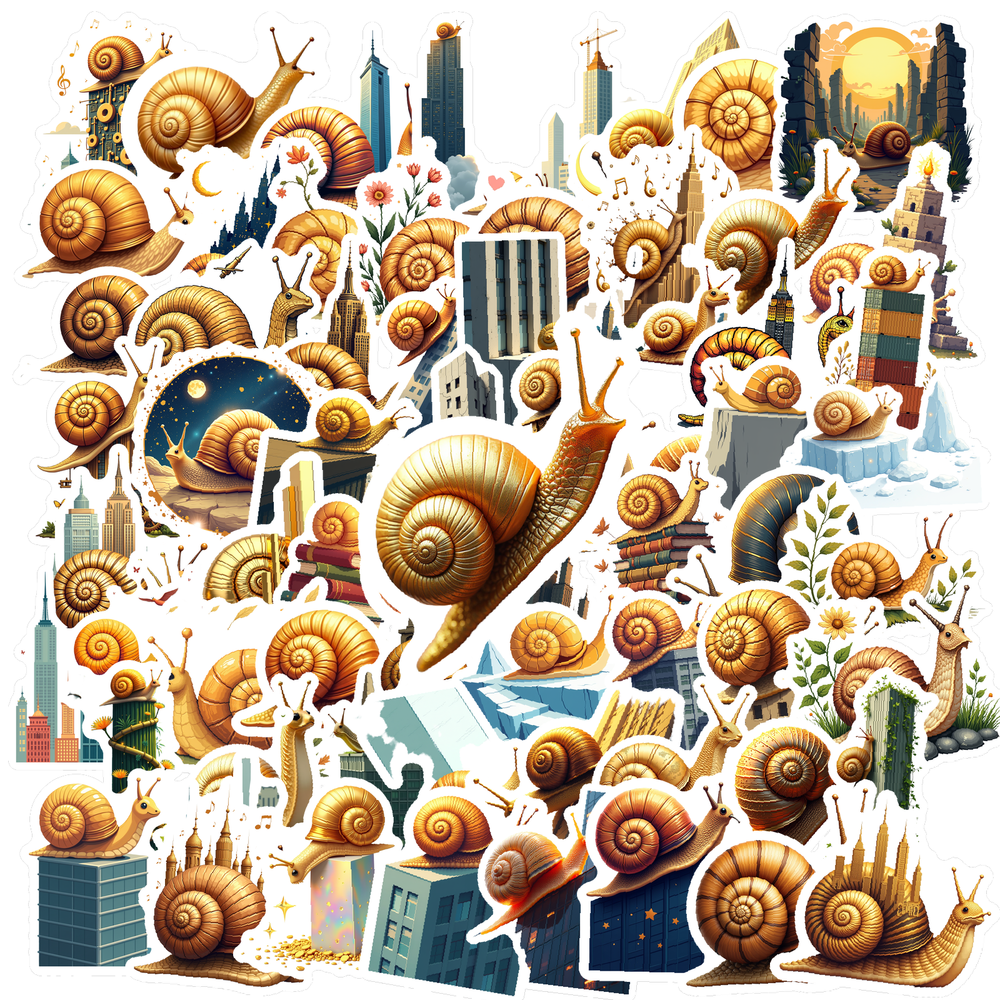 Realistic Snail Theme Stickers, Waterproof Snail Theme Sticker for ...