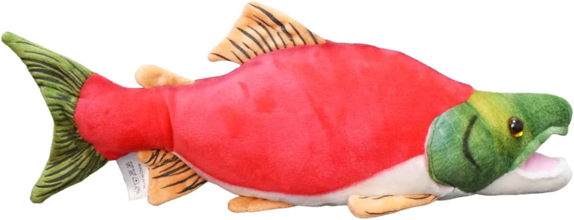 Realistic Sockeye Salmon Stuffed Animal Plush Toy, Lifelike Fish ...