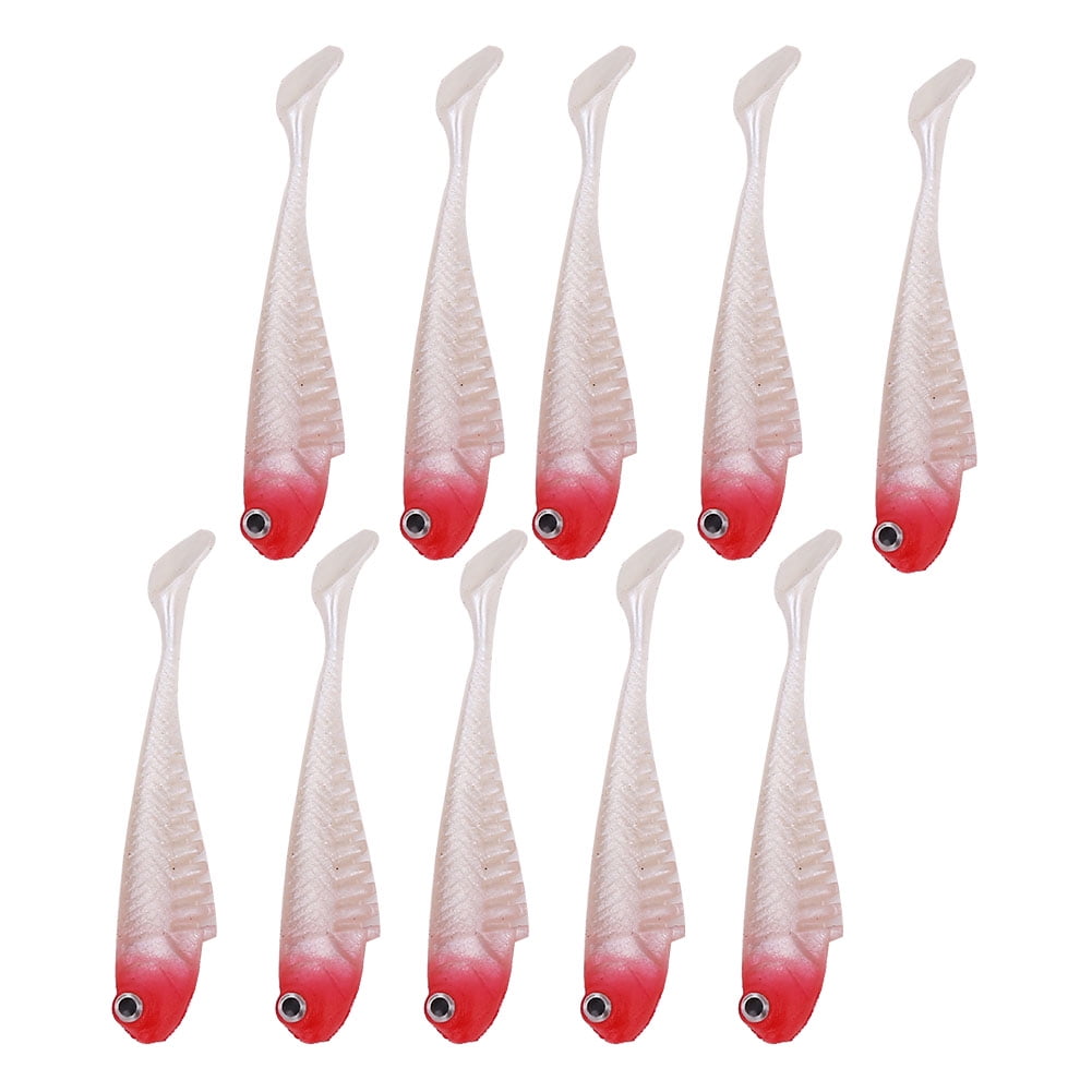 10pcs Fihsing Lures Lifelike Soft Baits 3D Eyes Fishing Swimbaits (Red ...