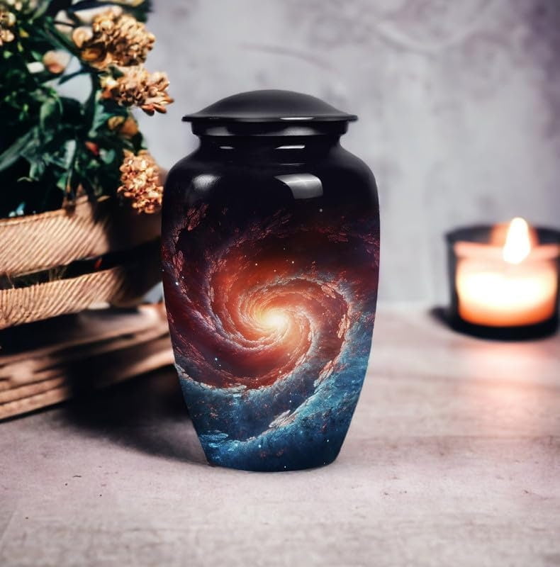 Realistic Spiral Galaxy Bla -Memorial Urn for Human Ashes,Decorative ...