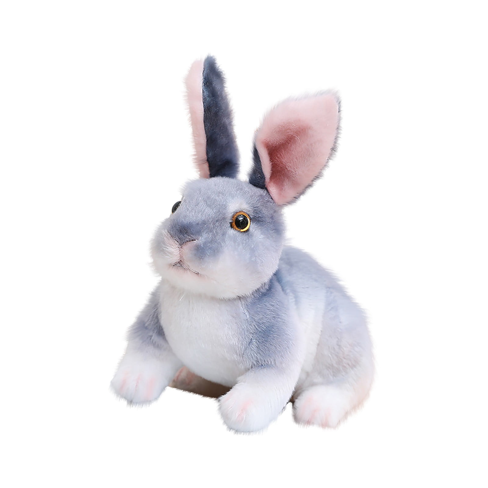 Realistic Standing Bunny Plush Toy with Upright Ears, Soft Fluffy ...
