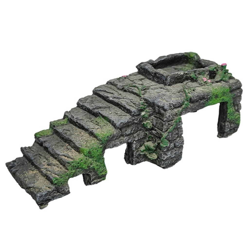 Realistic Stone Terrariums Basking Platform Shelter for Reptiles Shrimp ...
