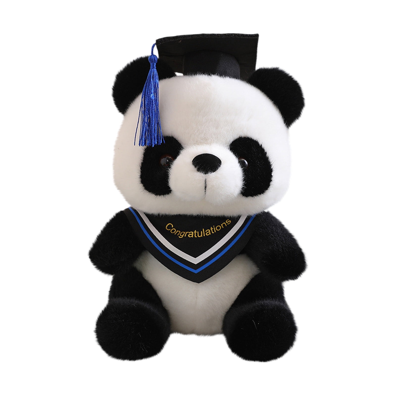 Realistic Stuffed Animals, Plush Toys Cute Panda Wearing Doctorial Hat ...