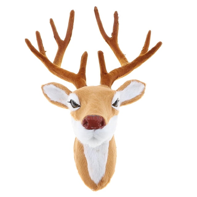 Realistic Stuffed Deer Head Model Toy, Animal Wall Hanging Decor, Home ...