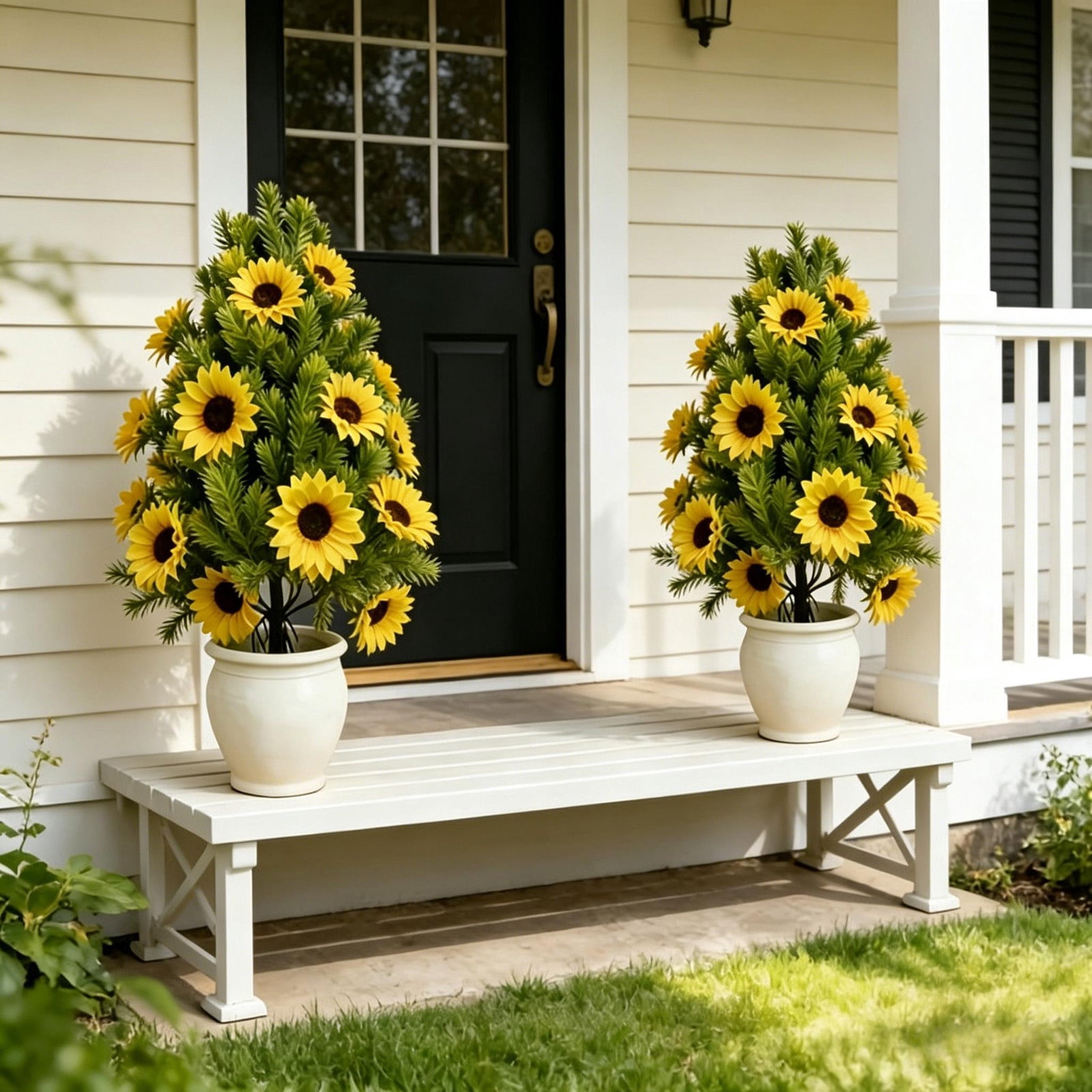 Realistic Sunflower Ground Insert Outdoor Garden Decoration Artificial ...