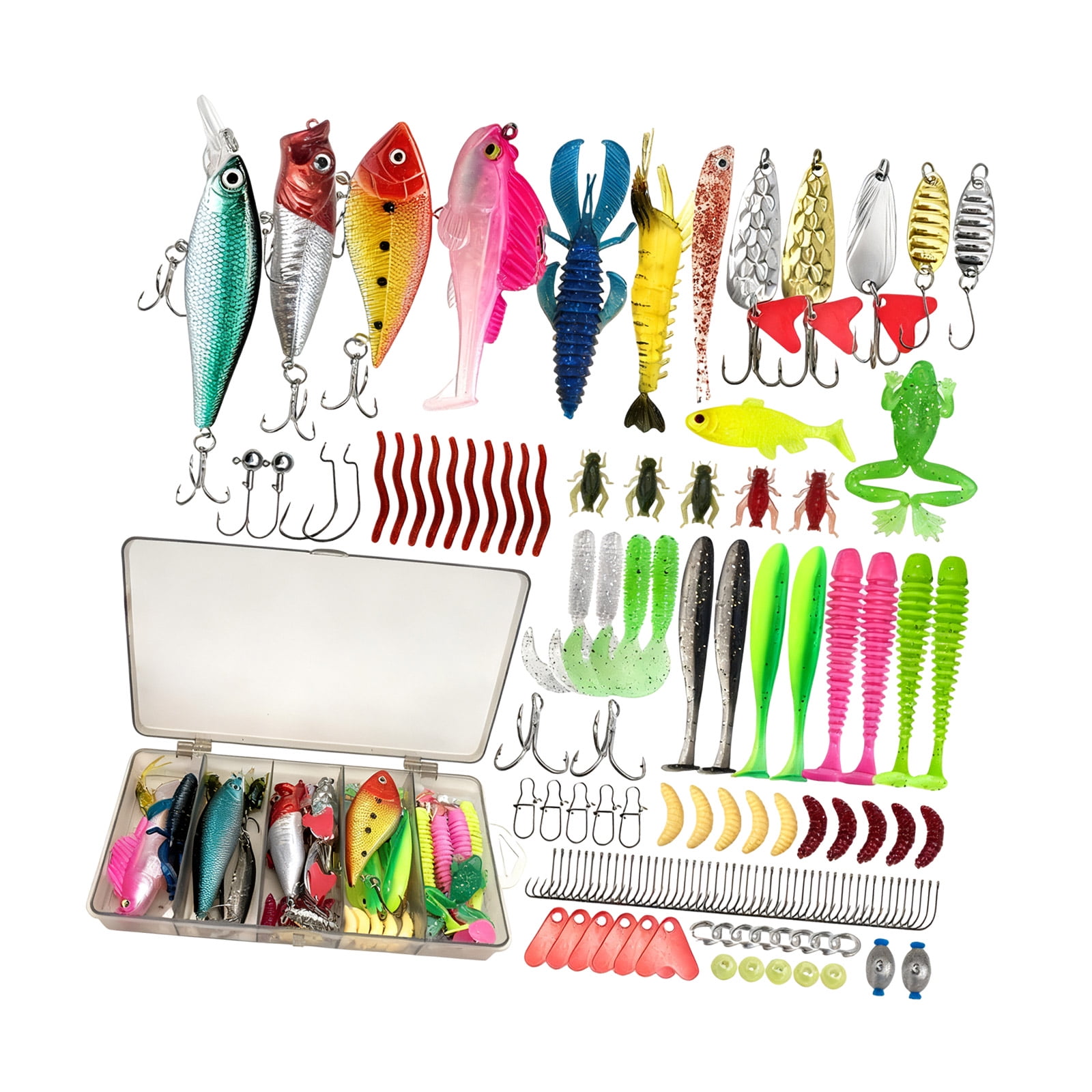 Realistic Swimming Action Fishing Baits Lures Hook Tackle Set Metal ...