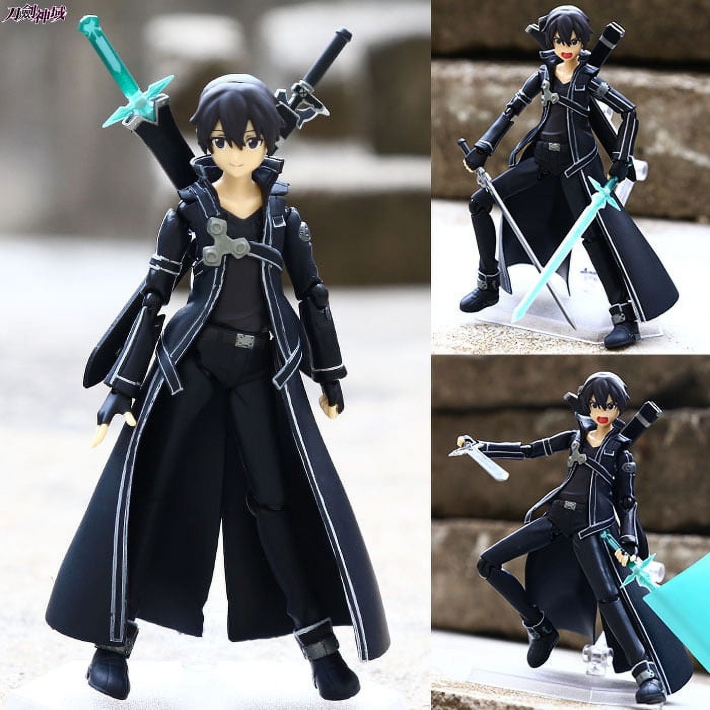 Realistic Sword Art Online Kirito & Asuna Action Figures 15cm Kirito ...