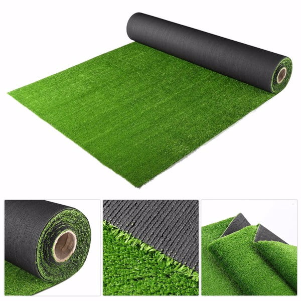 Realistic Synthetic Grass Mat - 5ft x 65ft, 3/8" Blade Height, Perfect ...