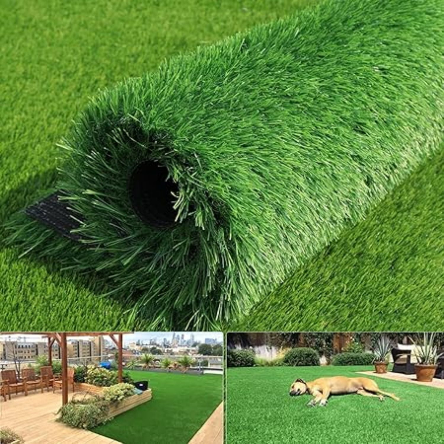 Realistic Synthetic Thick Fake Faux Grass Rug 3.3FTX13.1FT Premium ...