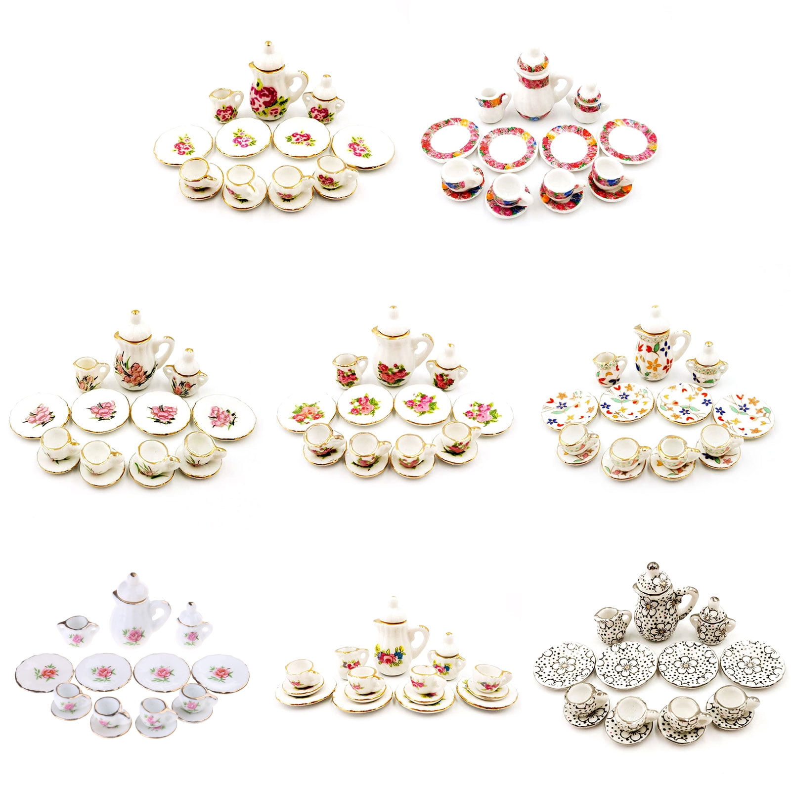 Realistic Tea Cup Set Kitchen Ware Toy Coffee Set of 15PCS for Kids ...