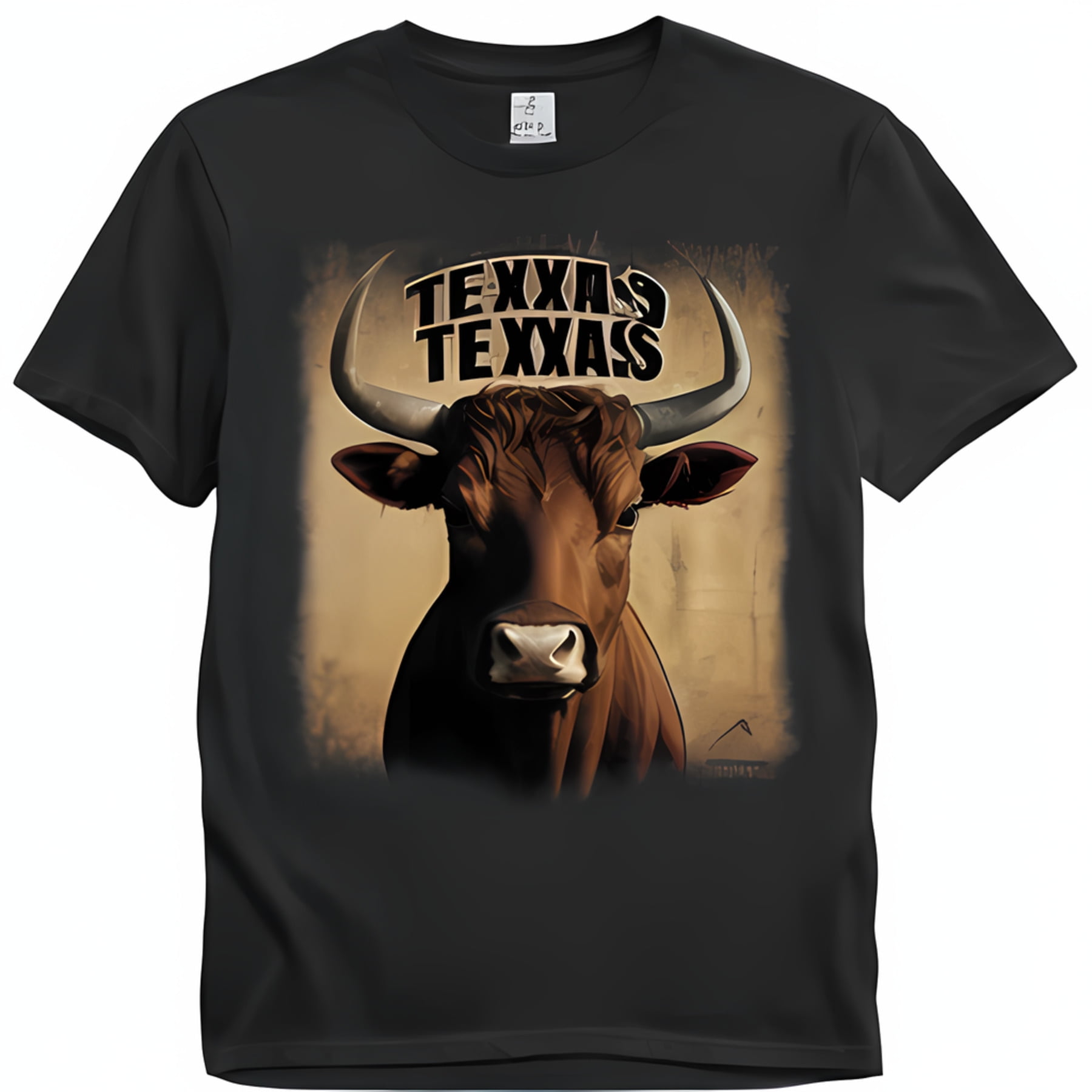 Realistic Teexas Bull T-Shirt Design with Detailed Fur Texture and ...