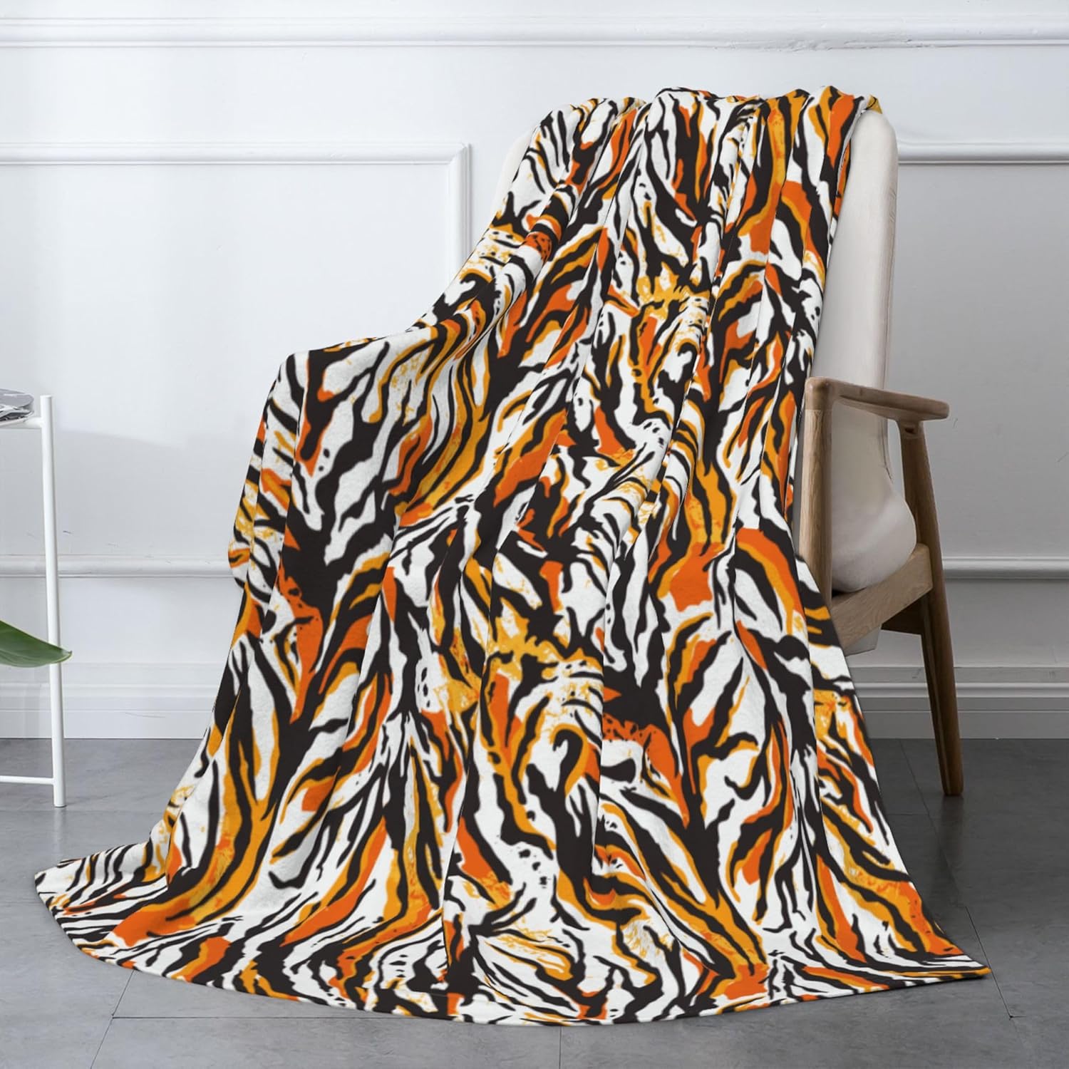 Realistic Tiger Print Blanket for Couch Bed Throw Blanket, Aesthetic ...