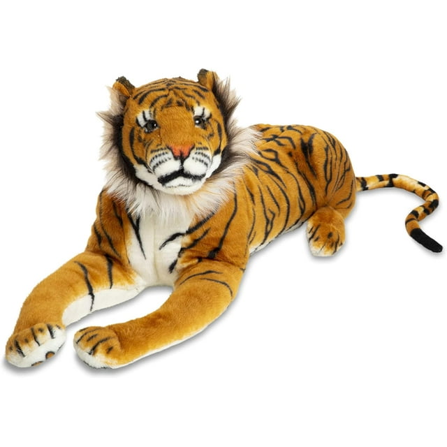 Realistic Tiger Stuffed Animal Toy - Soft Plush, Wild Animal ...