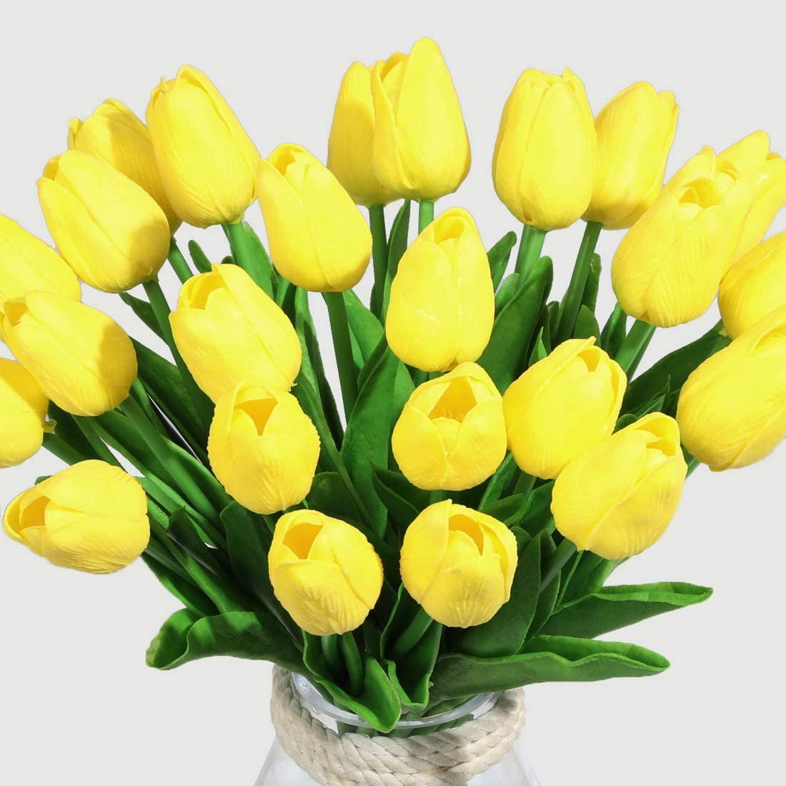 Realistic Touch Artificial Tulips, Yellow - 10pcs | Latex Material for ...