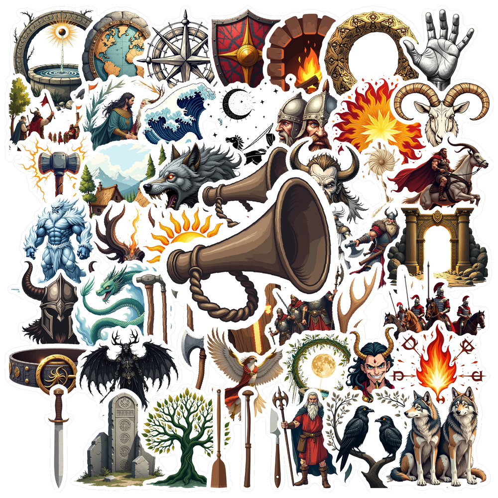 Realistic Viking Theme Stickers, Waterproof Viking Theme Sticker for ...