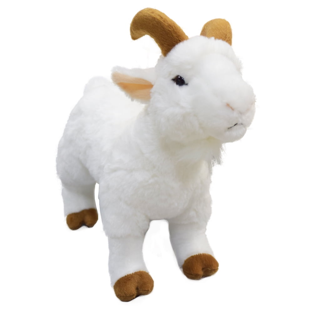 Realistic White Goat Stuffed Animal Plush Toy, Lifelike White Goat ...