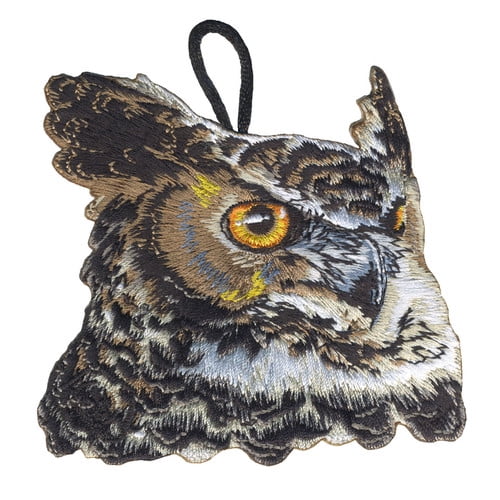Realistic Wood Badge Owl Critter Head Embroidered Patch - ClassB - Walmart.com