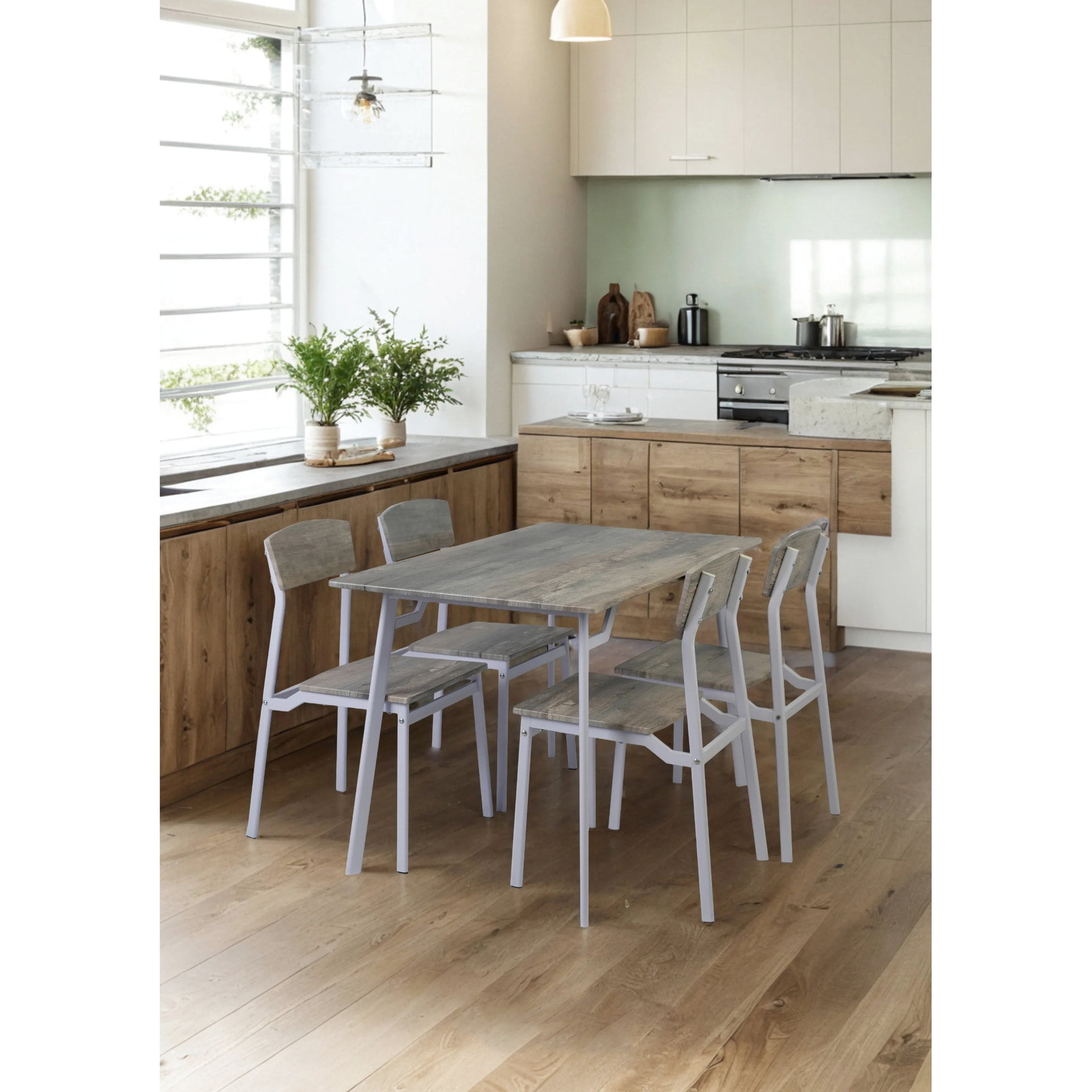 Realistic Wood Grain Dining Set+Metal Tube Base”-“Home Kitchens ...