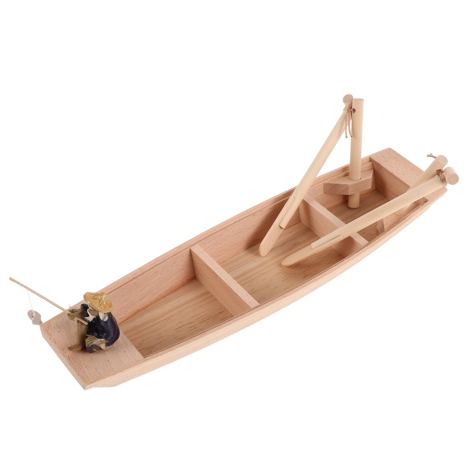Realistic Wooden Boat Model Unfinished Wood Boat Ornament Wood Boat ...