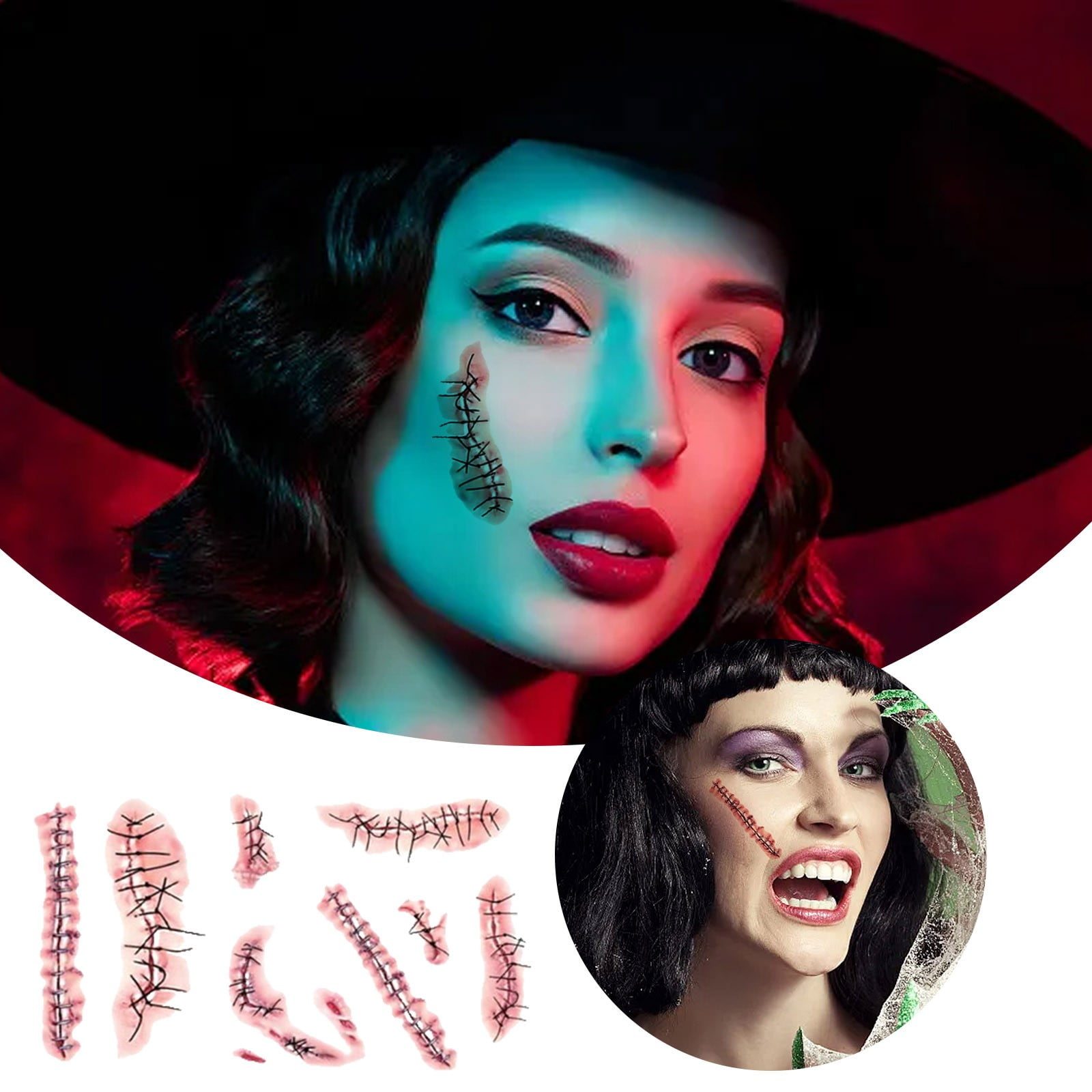 Realistic Wound Stitch Scar Scab Waterproof Temporary Tattoo Sticker ...