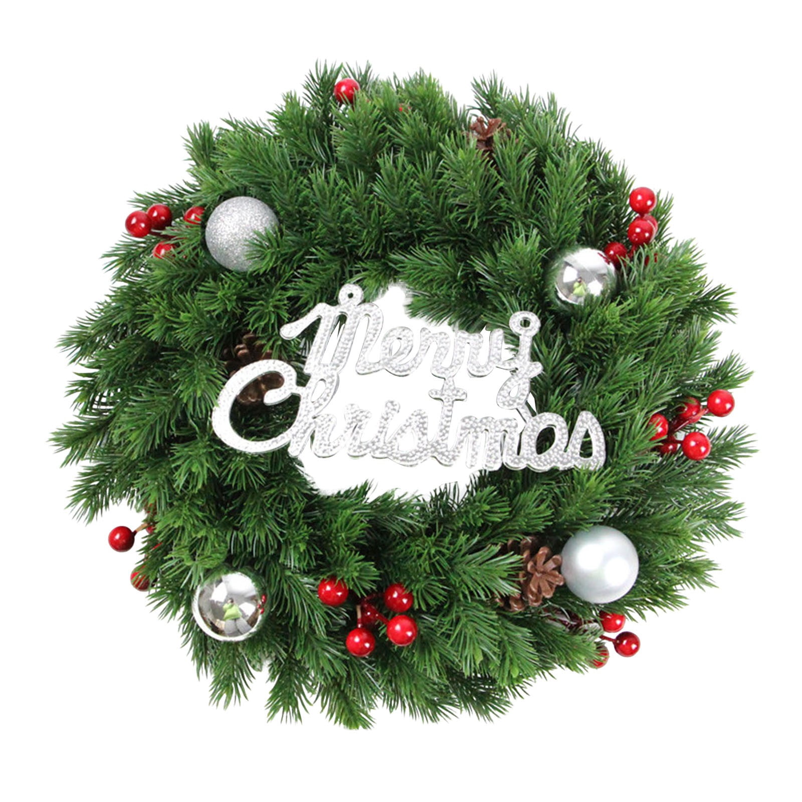 Realistic Wreath 13.78in Christmas Wreath For Front Door Artificial ...
