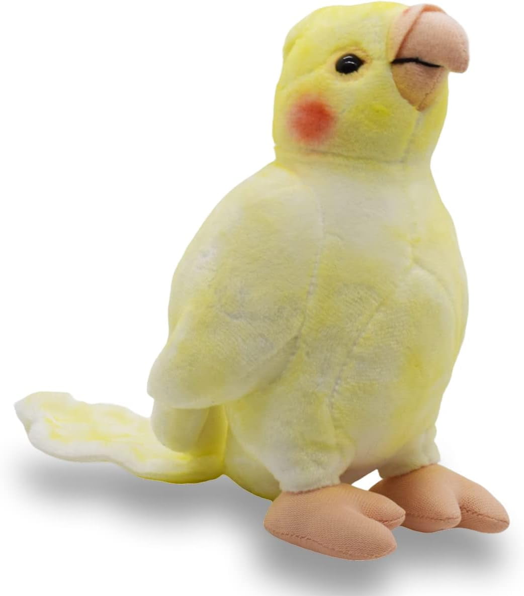 Realistic Yellow Cockatiel Bird Stuffed Animal Plush Toy, Lifelike Bird ...