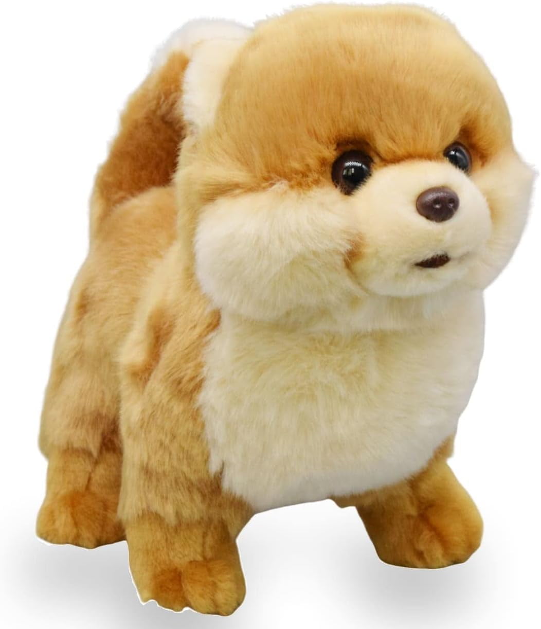 Realistic Yellow Pomeranian Dog Stuffed Animal Plush Toy, Lifelike ...
