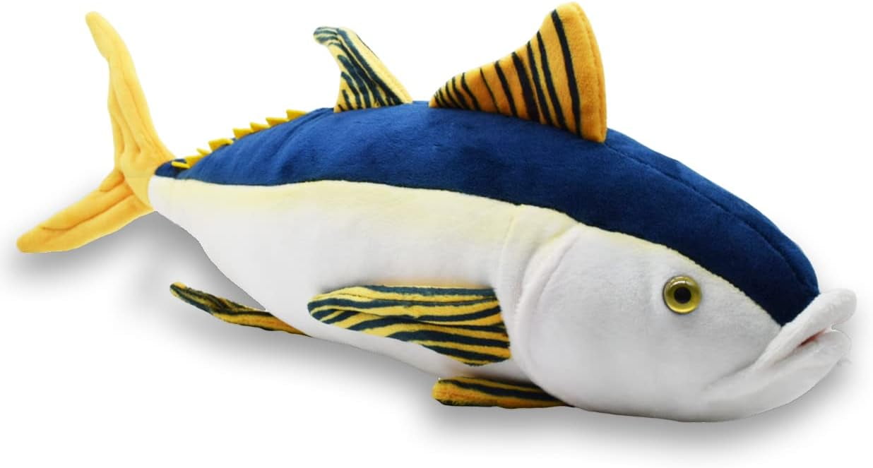 Realistic Yellowfin Tuna Fish Stuffed Animal Plush Toy, Lifelike Fish ...