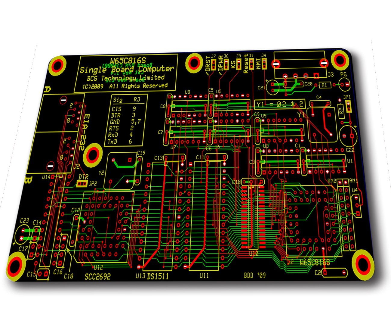 Realistic circuit board Mouse pads Gaming Mouse Pad 9.84x7.87 inches ...