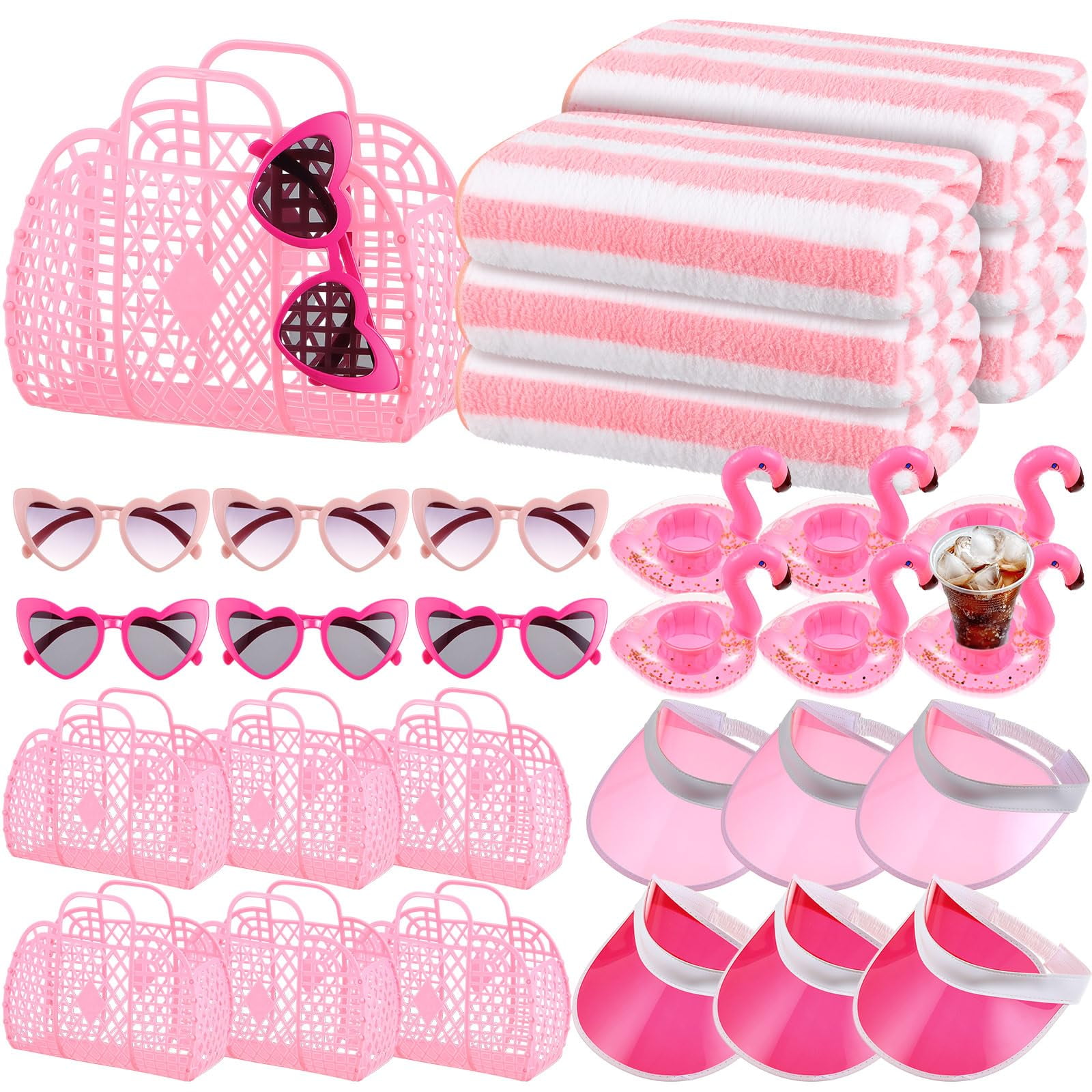 Reallnaive 30 Pcs Pink Bachelorette Pool Party Favors Women Reusable ...