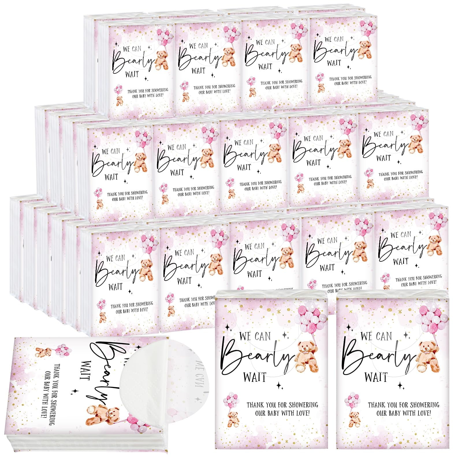 Reallnaive 50 Packs Baby Shower Tissues for Guests Baby Shower Facial ...