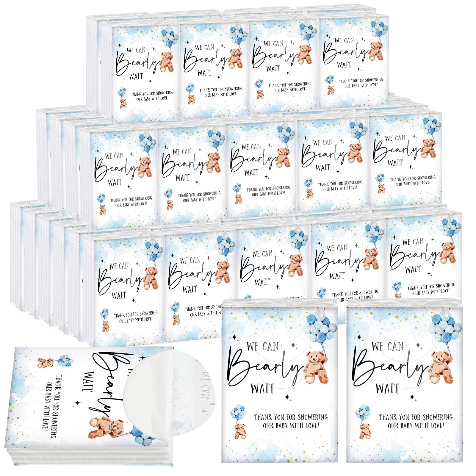 Reallnaive 50 Packs Baby YYF14 Shower Tissues for Baby Shower Facial ...