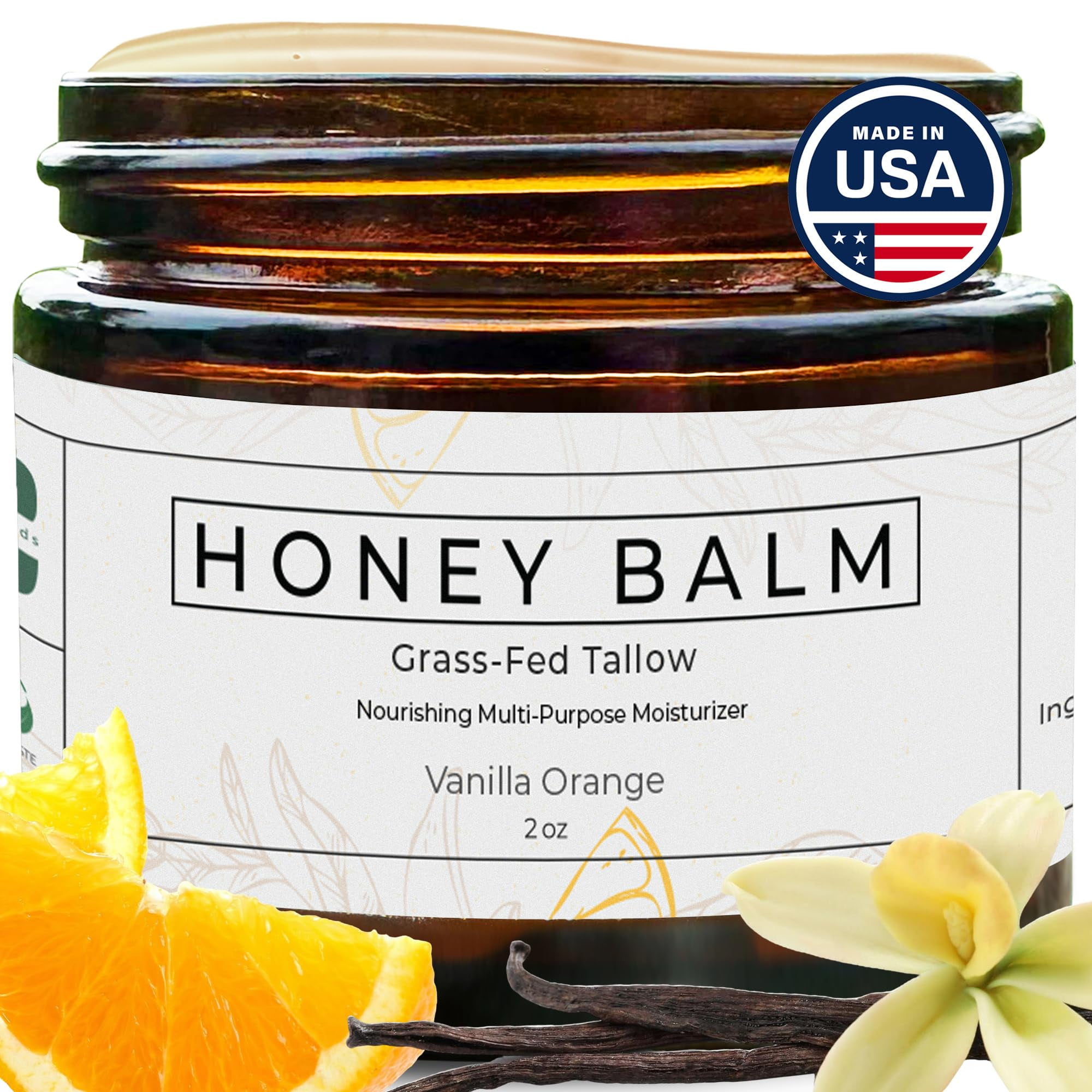 Really Good Blends - TMA2 Tallow and Honey Balm, Organic Body Butter, Grass-Fed Beef Tallow for ...