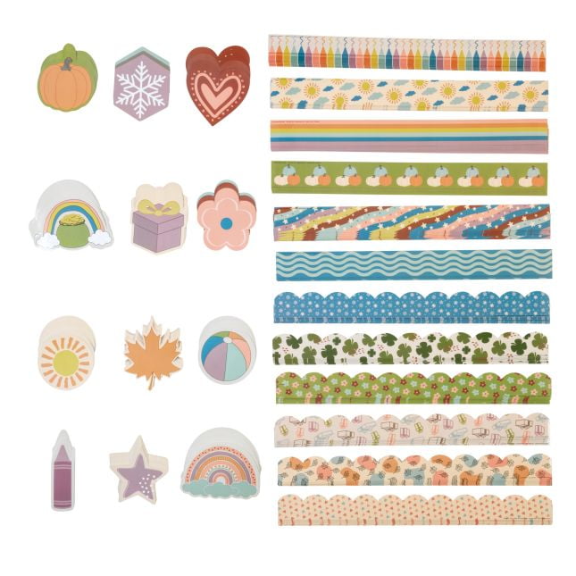 Really Good Stuff Boho Borders & Accents Bulletin Board Classroom Pack ...