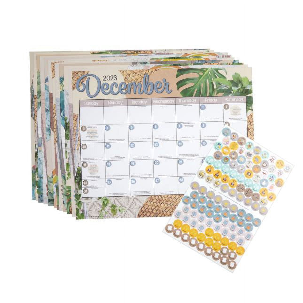 Really Good Stuff Boho Monthly Calendar Pages and Stickers 2023-2024 ...
