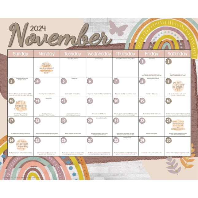 Really Good Stuff Boho Monthly Calendar Pages and Stickers 2024-2025 ...