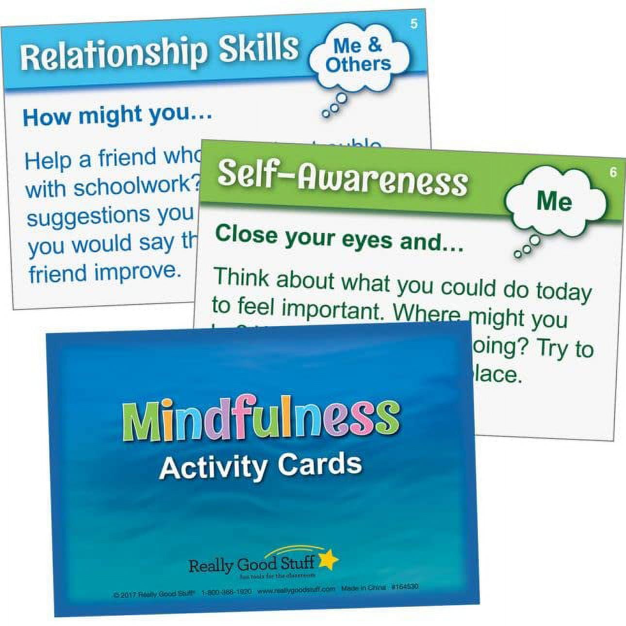 Really Good Stuff Mindfulness Activity Cards for Students - Set of 40 ...