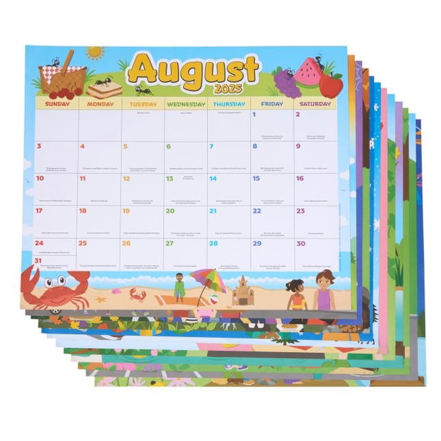 Really Good Stuff Monthly Calendar Pages 2025-2026 ? Primary - Walmart ...