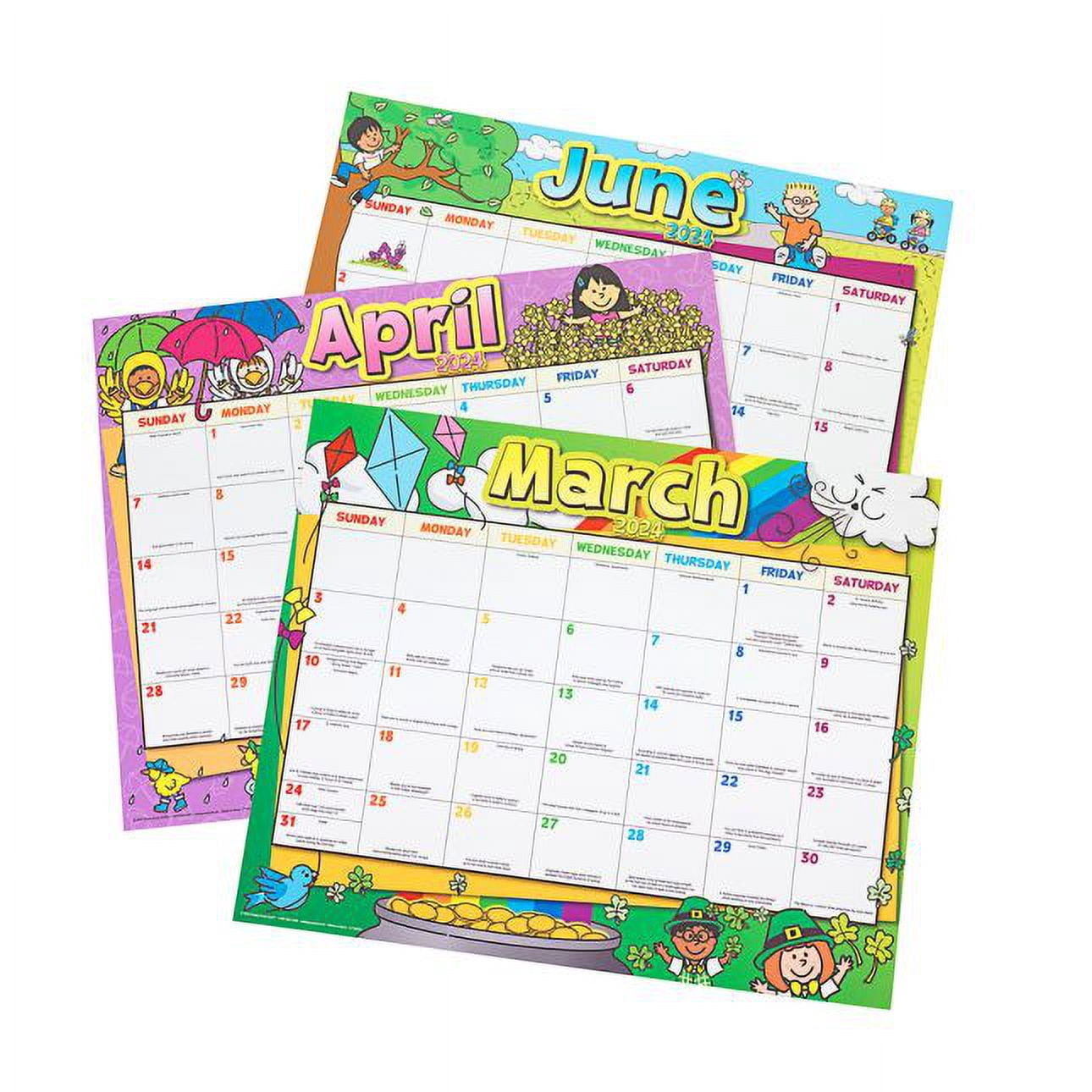 Really Good Stuff Monthly Calendar Pages and Stickers 2023-2024 Double ...