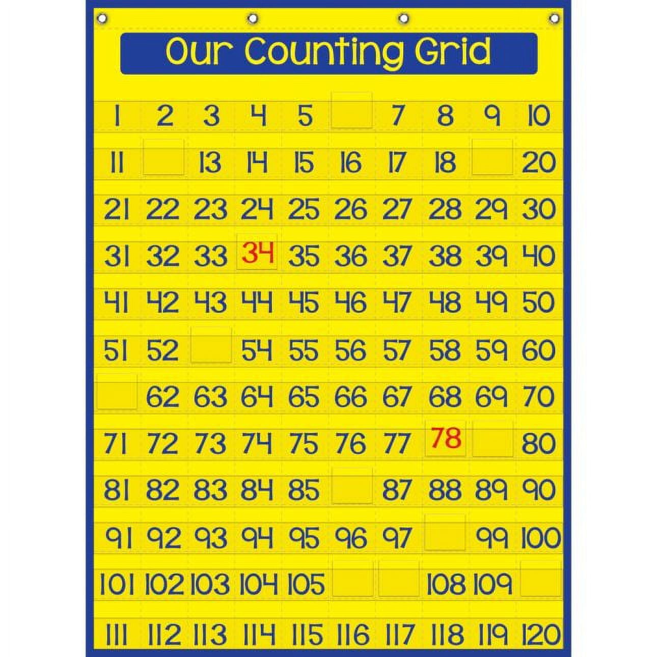 Really Good Stuff Our Counting Grid Pocket Chart - 120 Number Cards ...