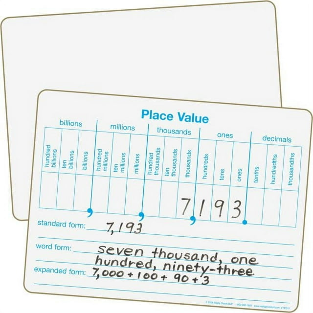 Really Good Stuff Place Value Dry Erase Board Set - Walmart.com