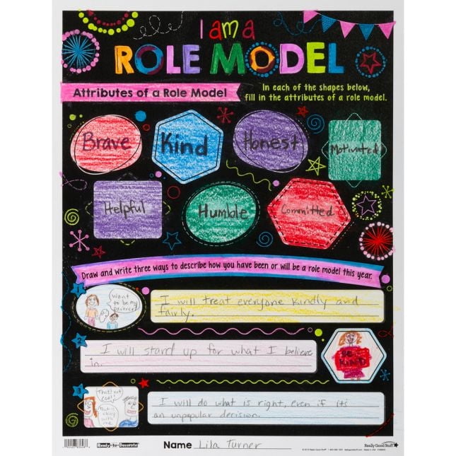 Really Good Stuff Ready-To-Decorate Be A Role Model Posters - 24 Pack ...