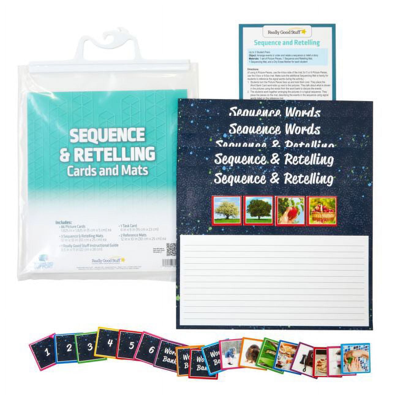 Really Good Stuff Sequence & Retelling Cards and Mats - 86 cards 5 mats ...