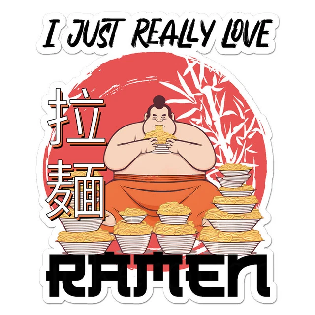 Really Love Ramen Sticker Indoor Outdoor Phone Decal Water Bottle ...