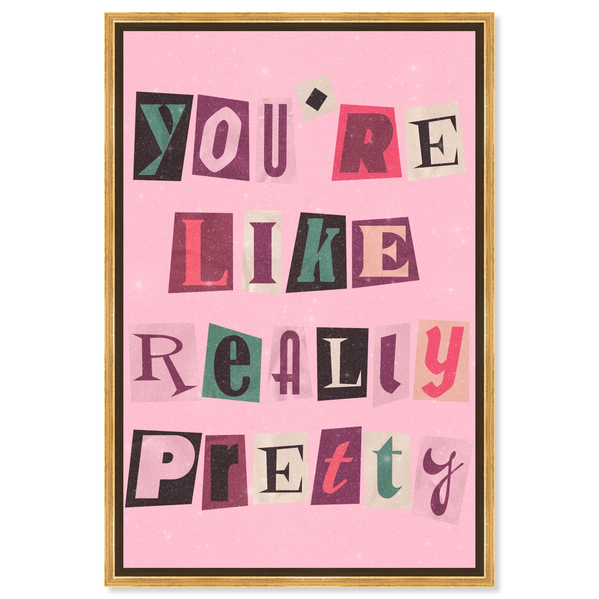 Really Pretty Canvas Trend Pink Wall Art by Art Remedy, Gold Frame, 20 ...
